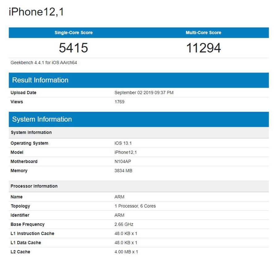 疑似iPhone 11 Geekbench跑分曝光，苹果在A13处理器上开始挤牙膏？__凤凰网