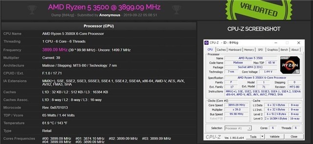 AMD R5 3500参数曝光 6核6线程 最高频率4.1 GHz__凤凰网