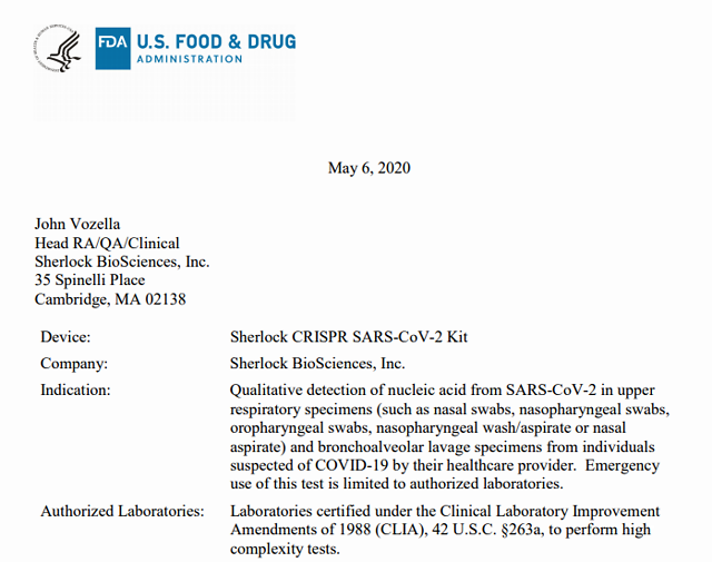 首款基于CRISPR技术的新冠病毒检测产品获美国FDA紧急使用授权__凤凰网