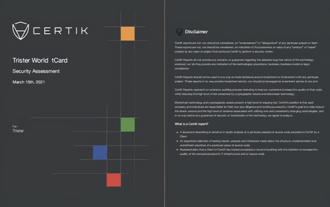 CertiK完成对Trister World首个NFT项目tCard的合约安全审计_凤凰网