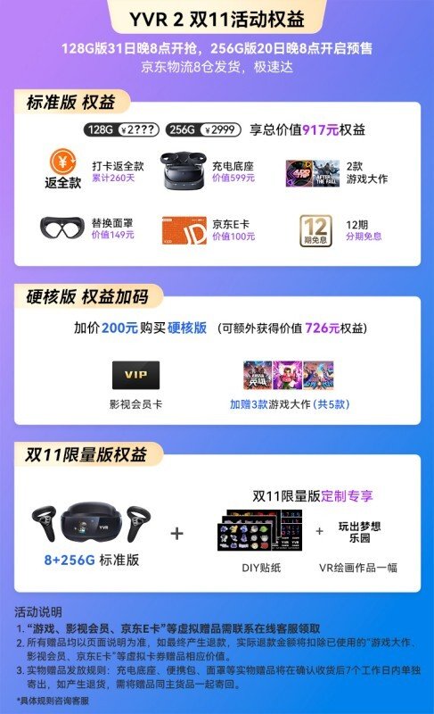 高端VR一体机YVR 2开启双十一预售，优惠惊爆价2999元_凤凰网
