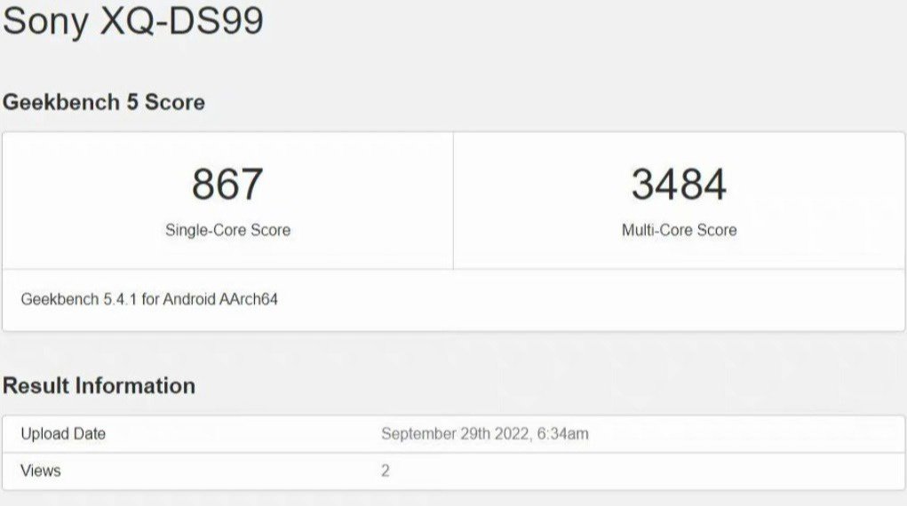 索尼XQ-DS99新机现身Geekbench 搭载天玑8000_凤凰网