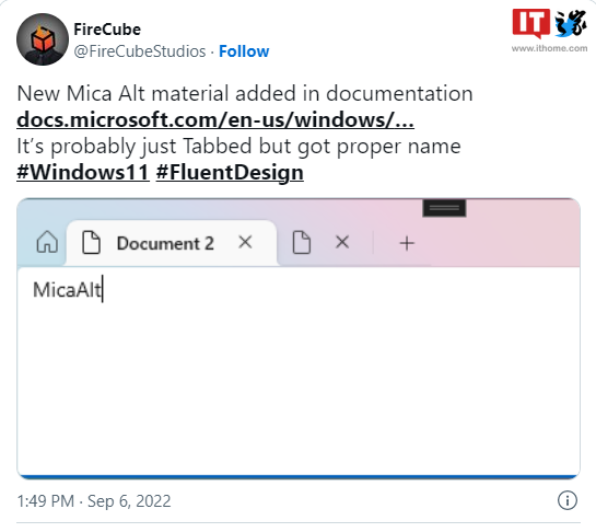 微软Win11 UX支持“Mica Alt”新材料，用于选项卡式实例__凤凰网