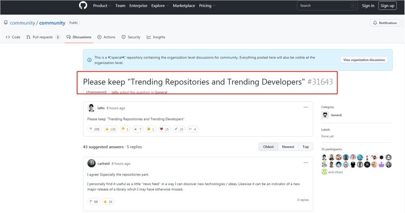 开发者扎心了 GitHub将于9月30日关闭Trending功能 - 最新消息 - cnBeta.COM
