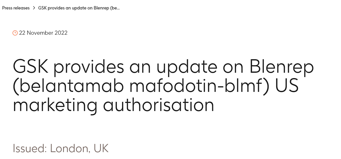 肿瘤药物领域再遇挫折 葛兰素史克停止在美国销售Blenrep_凤凰网