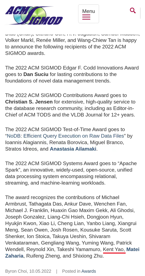 2022 SIGMOD 系统奖花落 Apache Spark，网易数帆燕青贡献获表彰_凤凰网