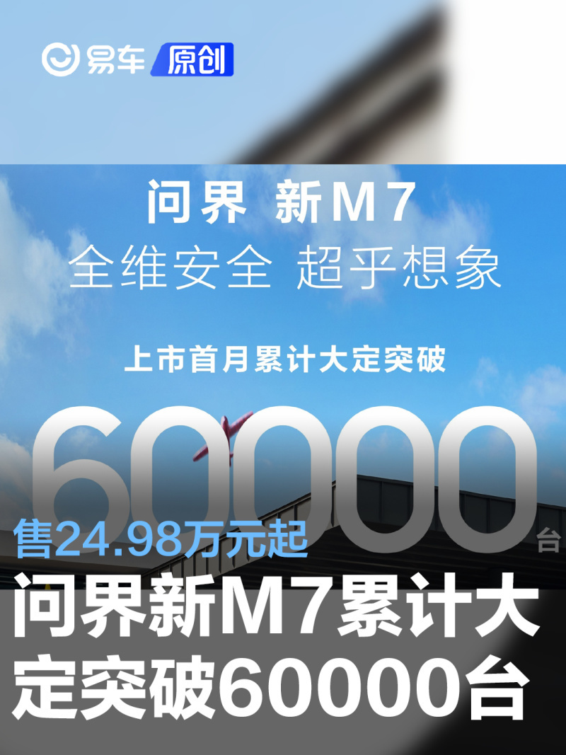问界新M7累计大定突破60000台 售24.98万元起_凤凰网汽车_凤凰网
