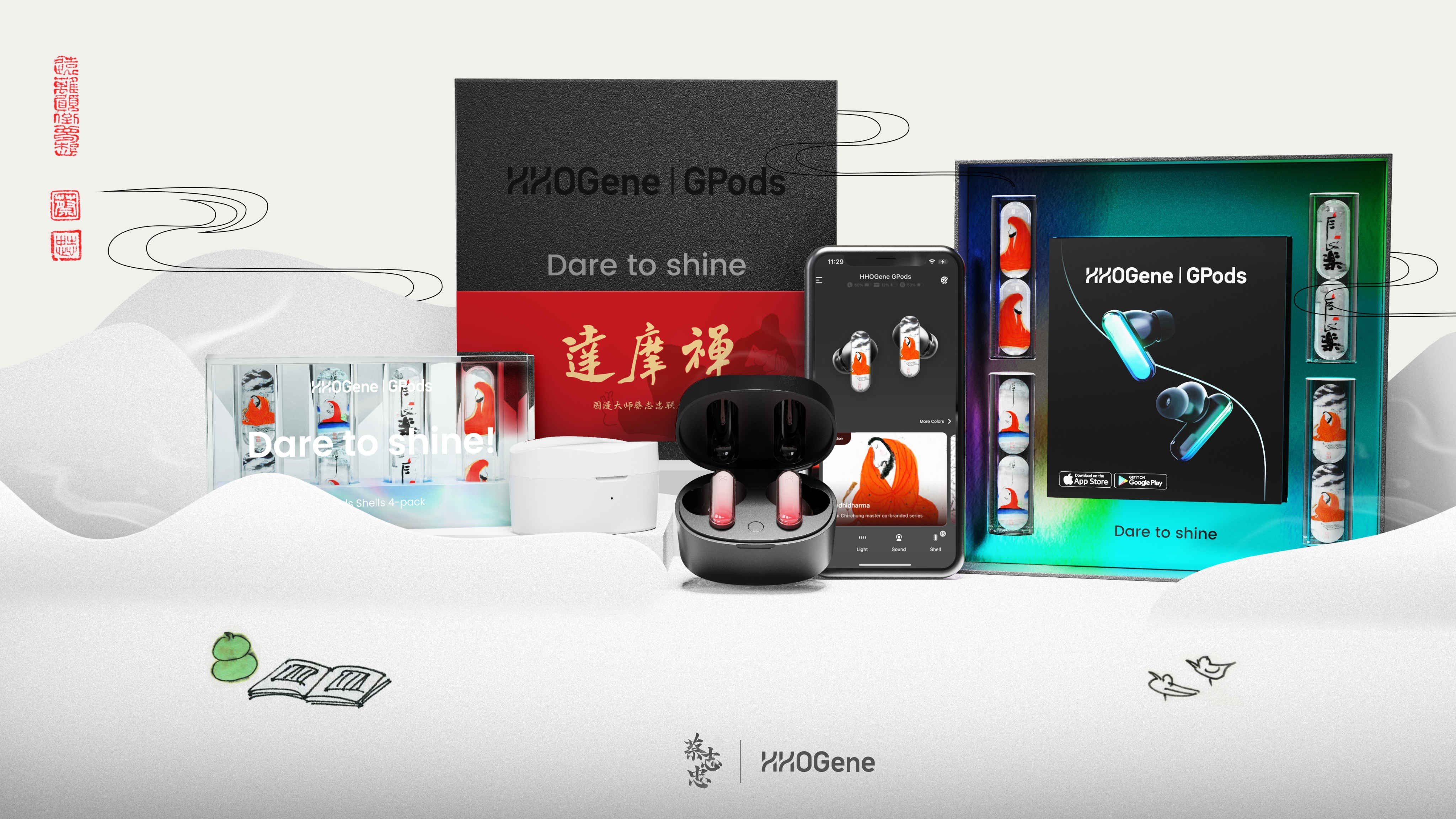 HHOGene GPods联名蔡志忠打造“达摩禅”主题系列，潮流耳机玩出文化内涵_凤凰网