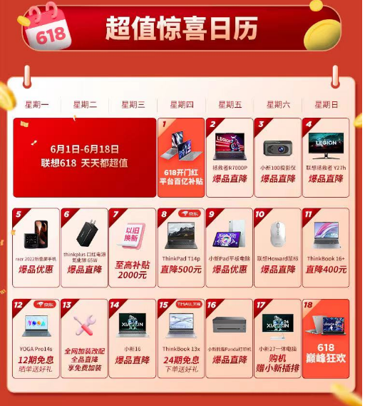 联想618超值大放送：爆款直降1000元，官网套装折上折最高立减2070元_凤凰网