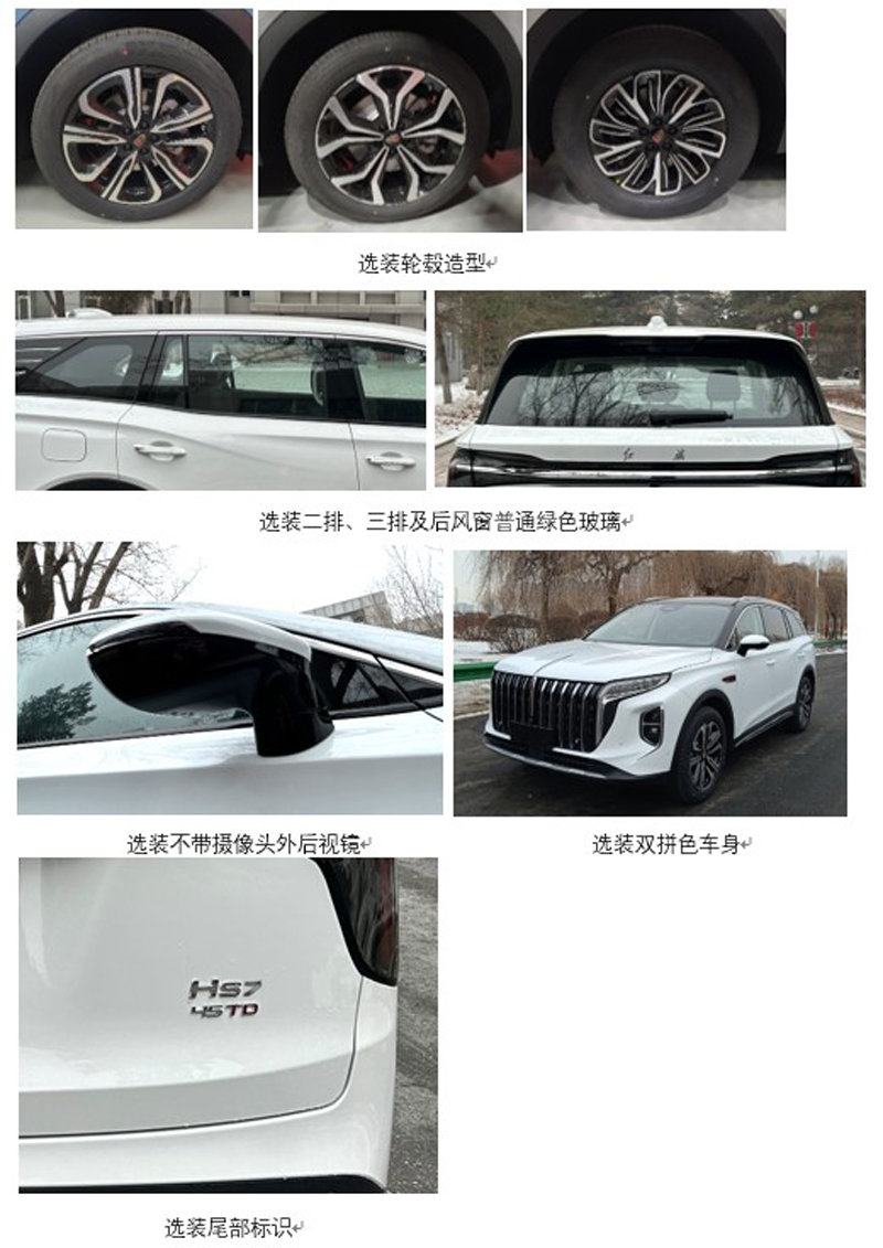 2.0T发动机 可选双拼色车身 红旗HS6申报图曝光_凤凰网汽车_凤凰网
