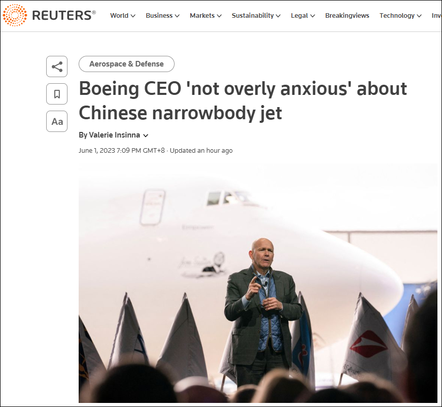 波音CEO谈C919：三足鼎立也不是坏事，过度焦虑很愚蠢_凤凰网资讯_凤凰网