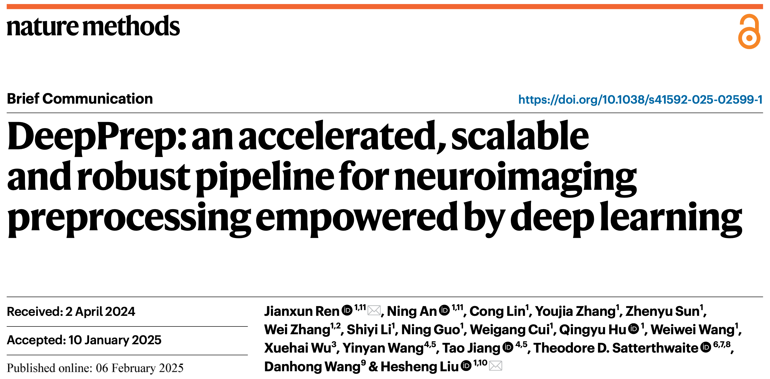 Nature Methods|刘河生课题组首创DeepPrep，加速走进神经影像的“大数据时代”_凤凰网