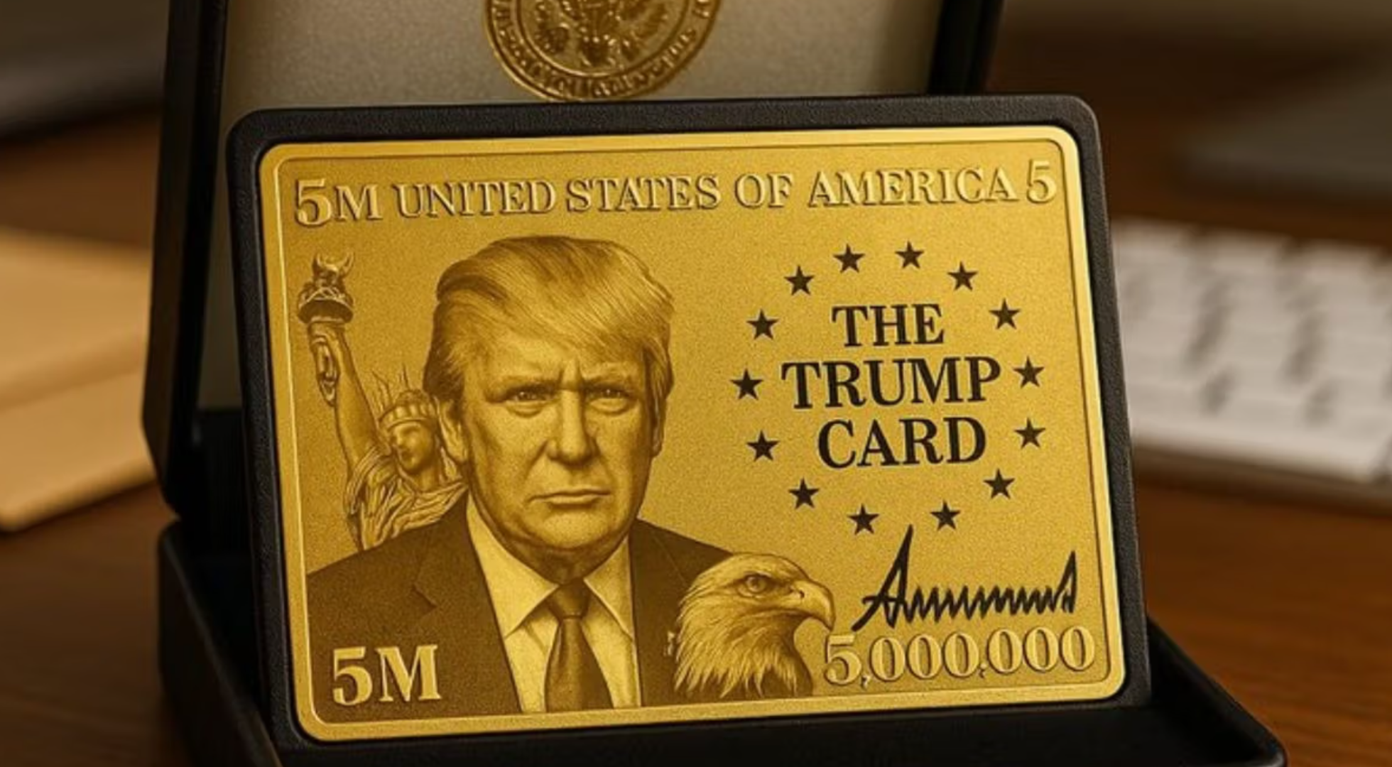 500万美元的“特朗普金卡”长这样！媒体：转移美股暴跌注意力的道具_凤凰网