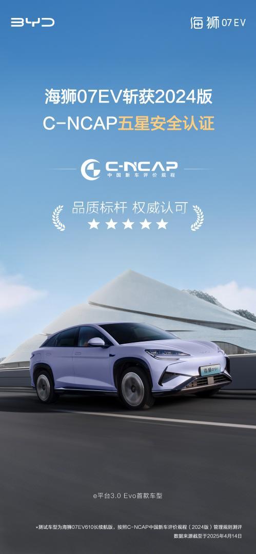 全球认可！比亚迪海狮07EV获C-NCAP、E-NCAP、A-NCAP全球五星认证_凤凰网