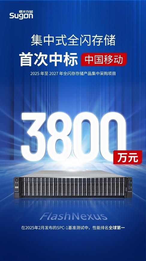 3800万！曙光存储FlashNexus中标中国移动全闪存集采_凤凰网