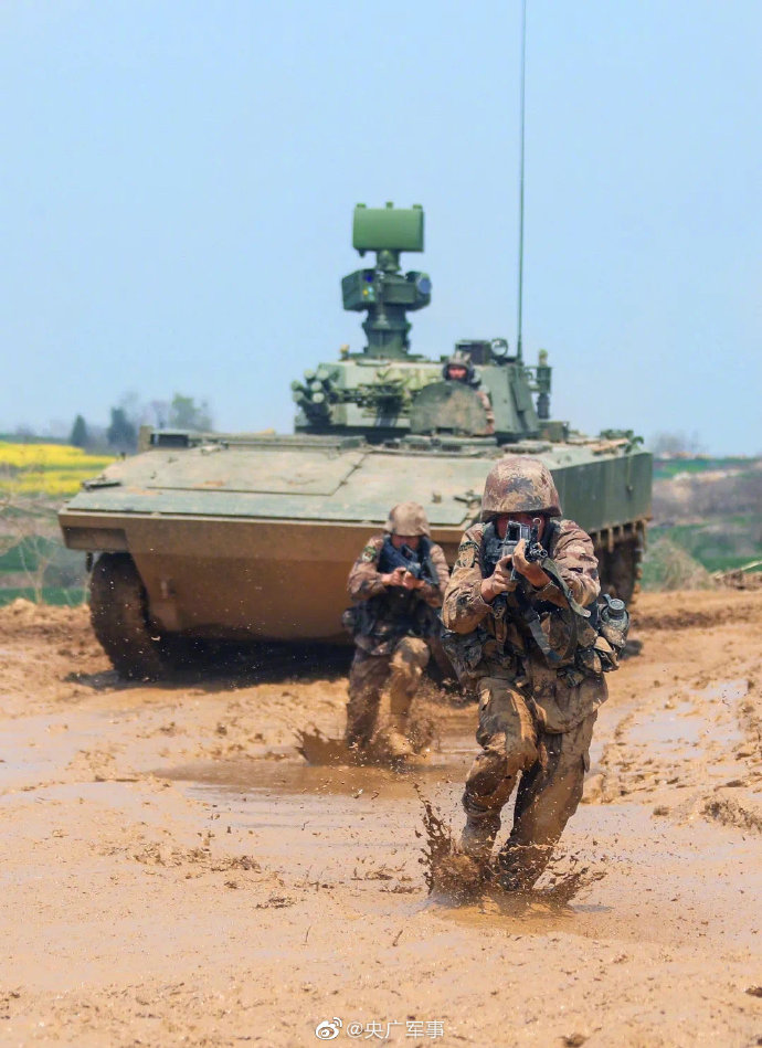 PLA recon squad (with modified Mengshi-III MRAP) in action. Note the ...