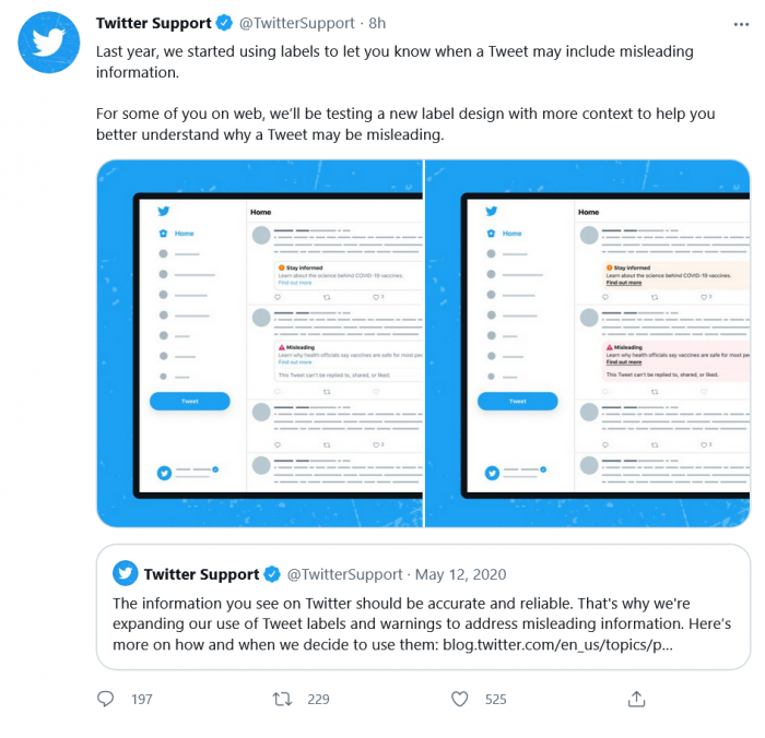 Twitter正在测试吸引注意力的虚假信息标签_凤凰网