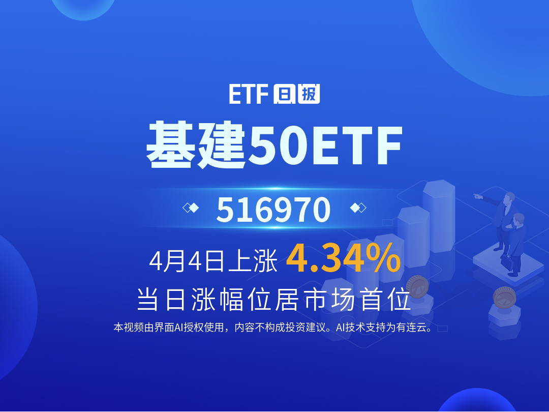 基建50ETF（516970）4月4日上涨4.34%，当日涨幅位居市场首位_凤凰网视频_凤凰网