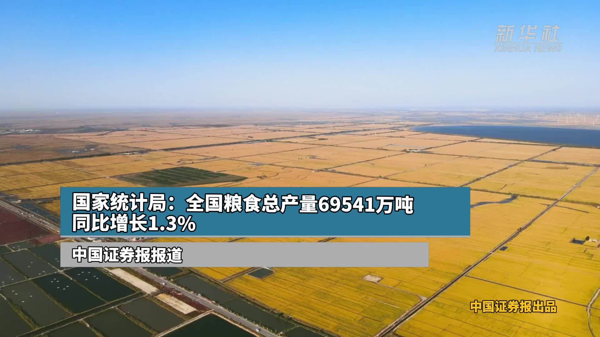 国家统计局：全国粮食总产量69541万吨 同比增长1.3%_凤凰网视频_凤凰网
