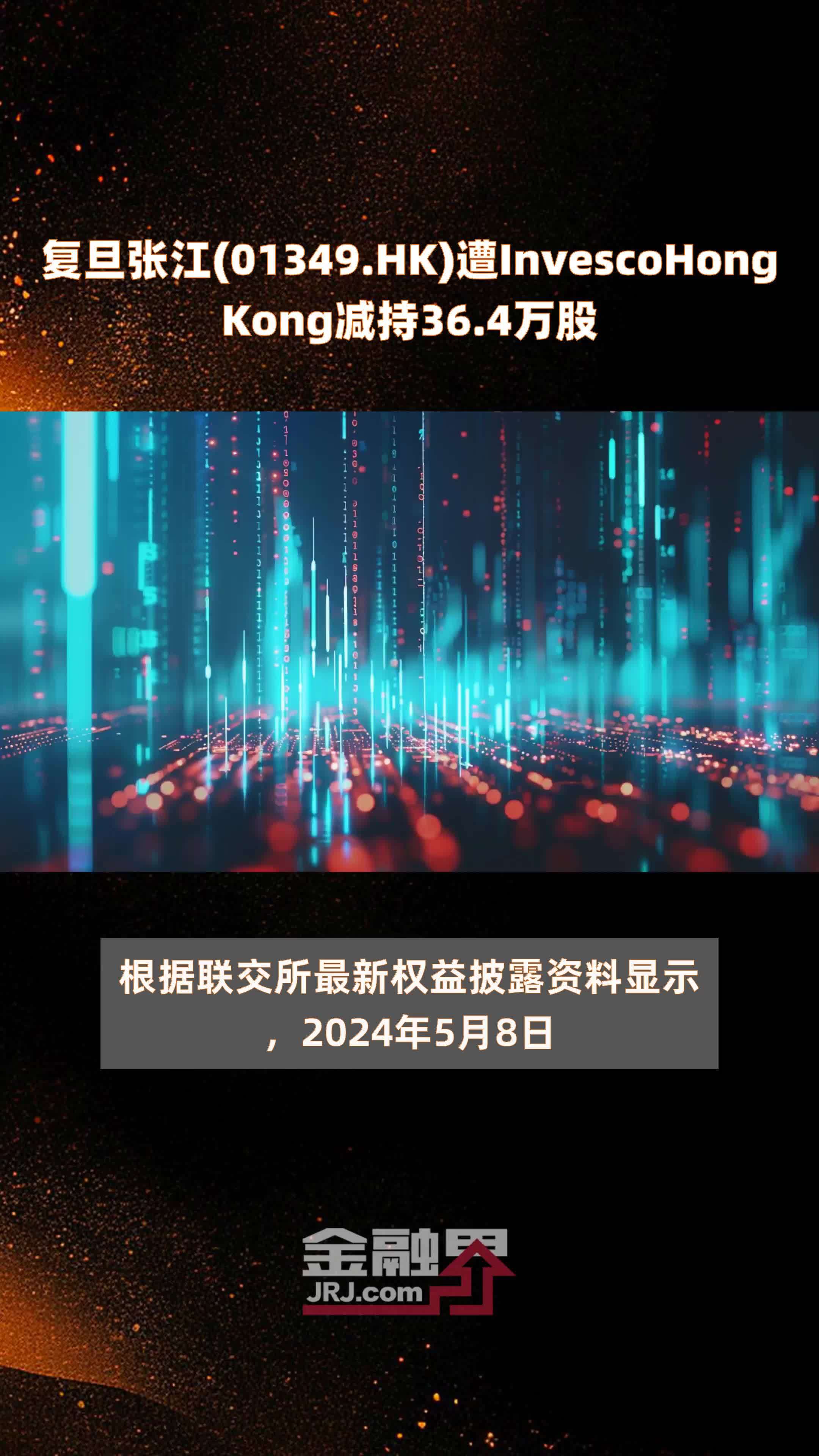 复旦张江(01349.HK)遭InvescoHongKong减持36.4万股 |快报_凤凰网视频_凤凰网