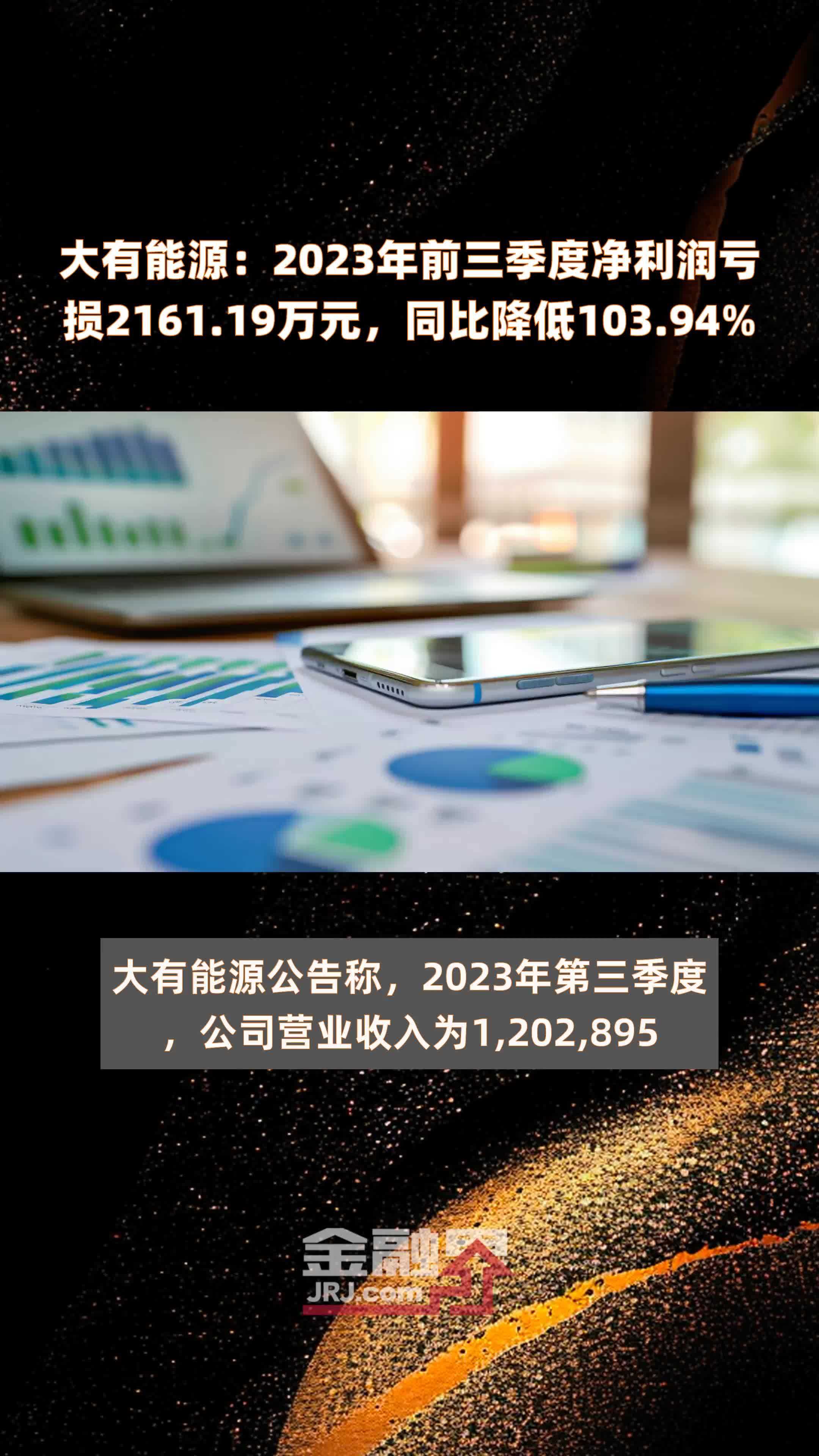 大有能源：2023年前三季度净利润亏损2161.19万元，同比降低103.94% |快报_凤凰网视频_凤凰网
