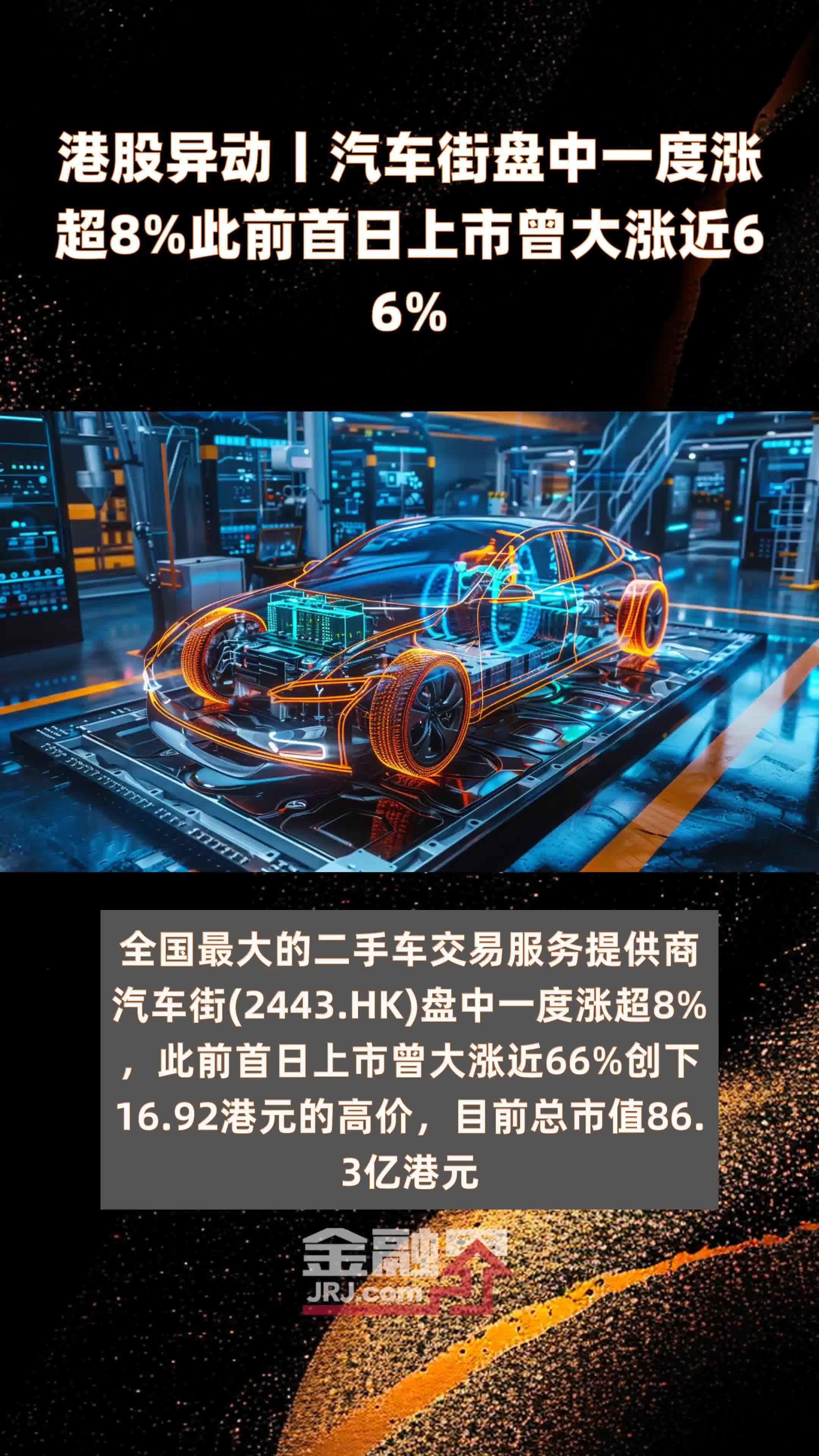 港股异动丨汽车街盘中一度涨超8此前首日上市曾大涨近66 快报凤凰网视频凤凰网