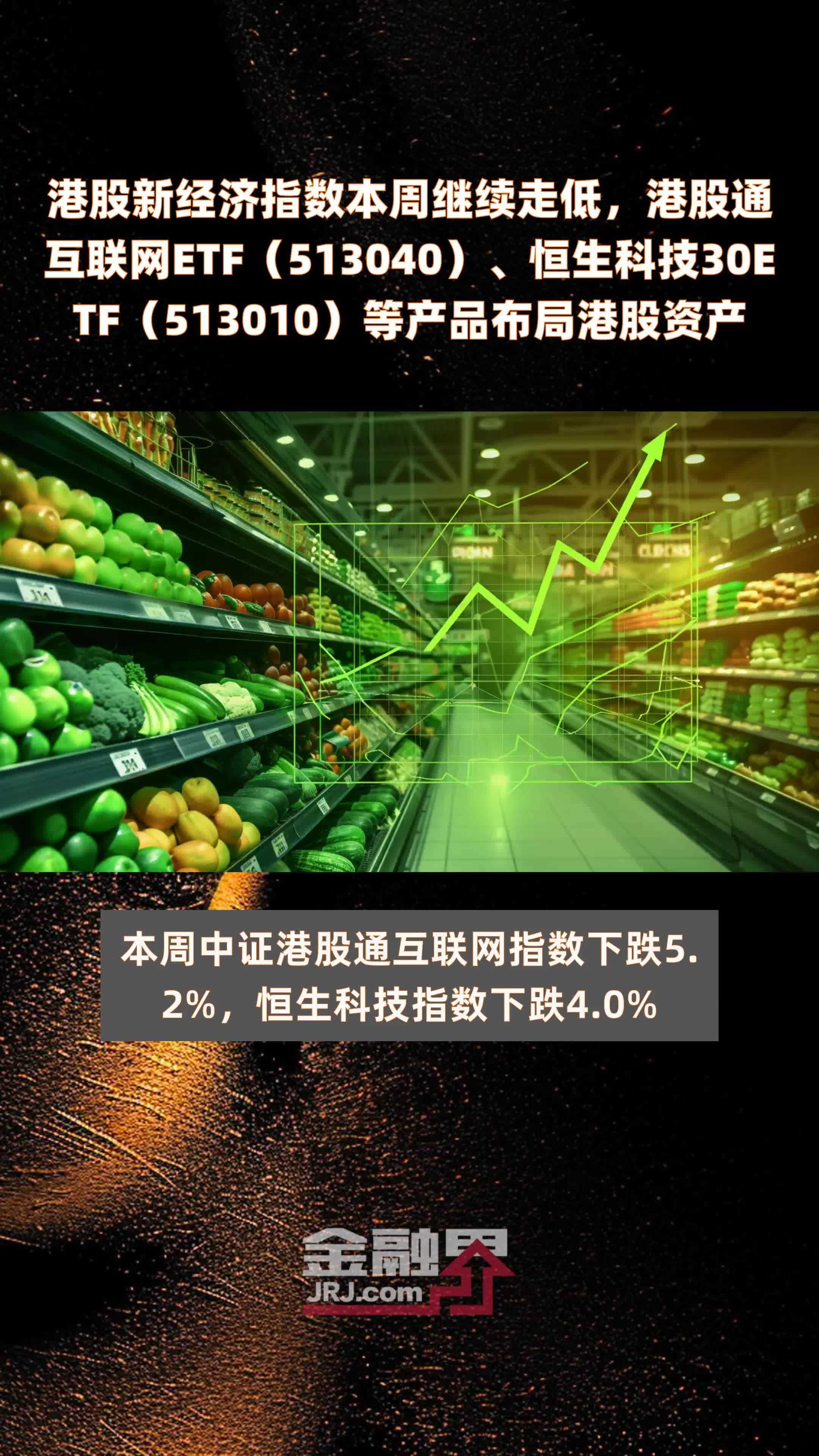 港股新经济指数本周继续走低，港股通互联网ETF（513040）、恒生科技30ETF（513010）等产品布局港股资产 |快报_凤凰网视频_凤凰网