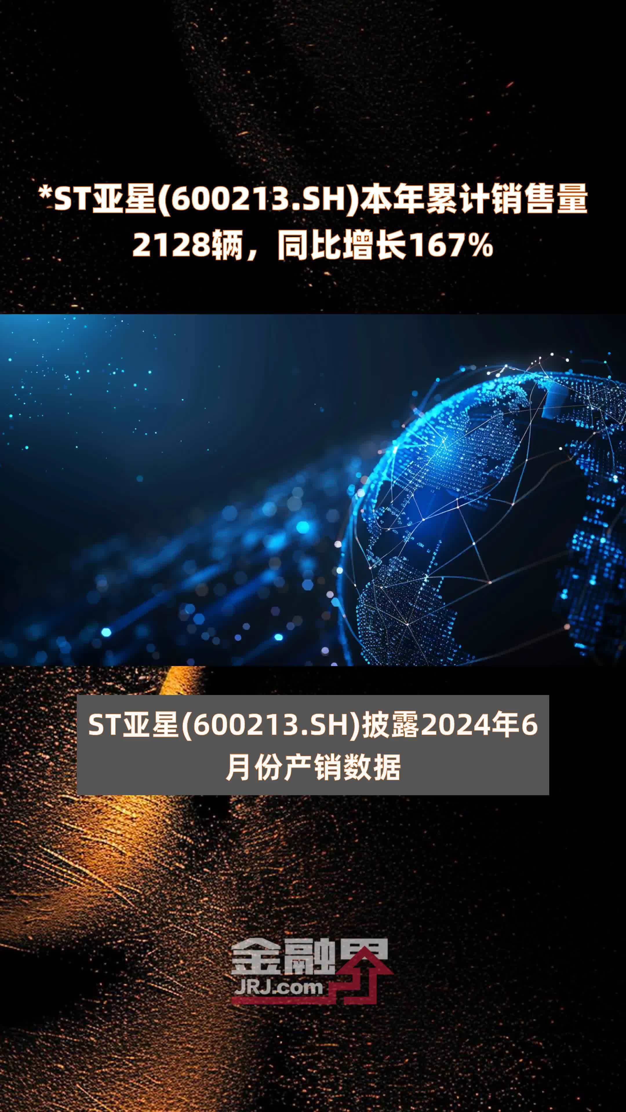 *ST亚星(600213.SH)本年累计销售量2128辆，同比增长167% |快报_凤凰网视频_凤凰网