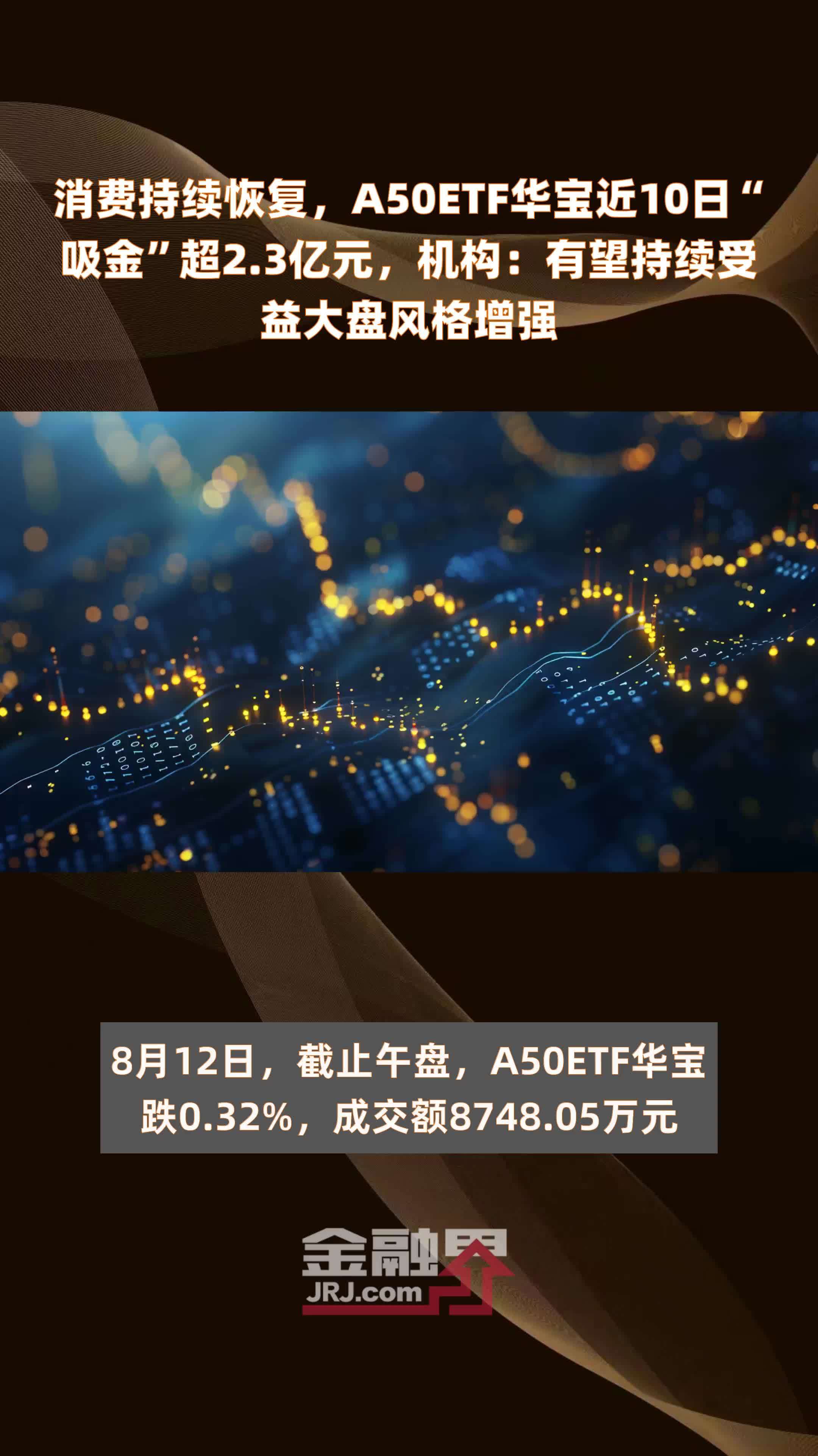 消费持续恢复，A50ETF华宝近10日“吸金”超2.3亿元，机构：有望持续受益大盘风格增强 |快报_凤凰网视频_凤凰网
