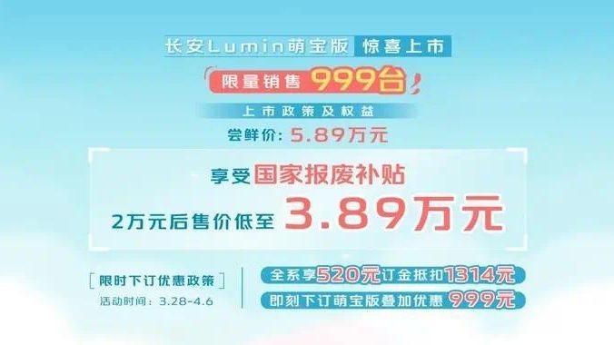 40台长安Lumin全部送出，999台萌宝版限量登场_凤凰网
