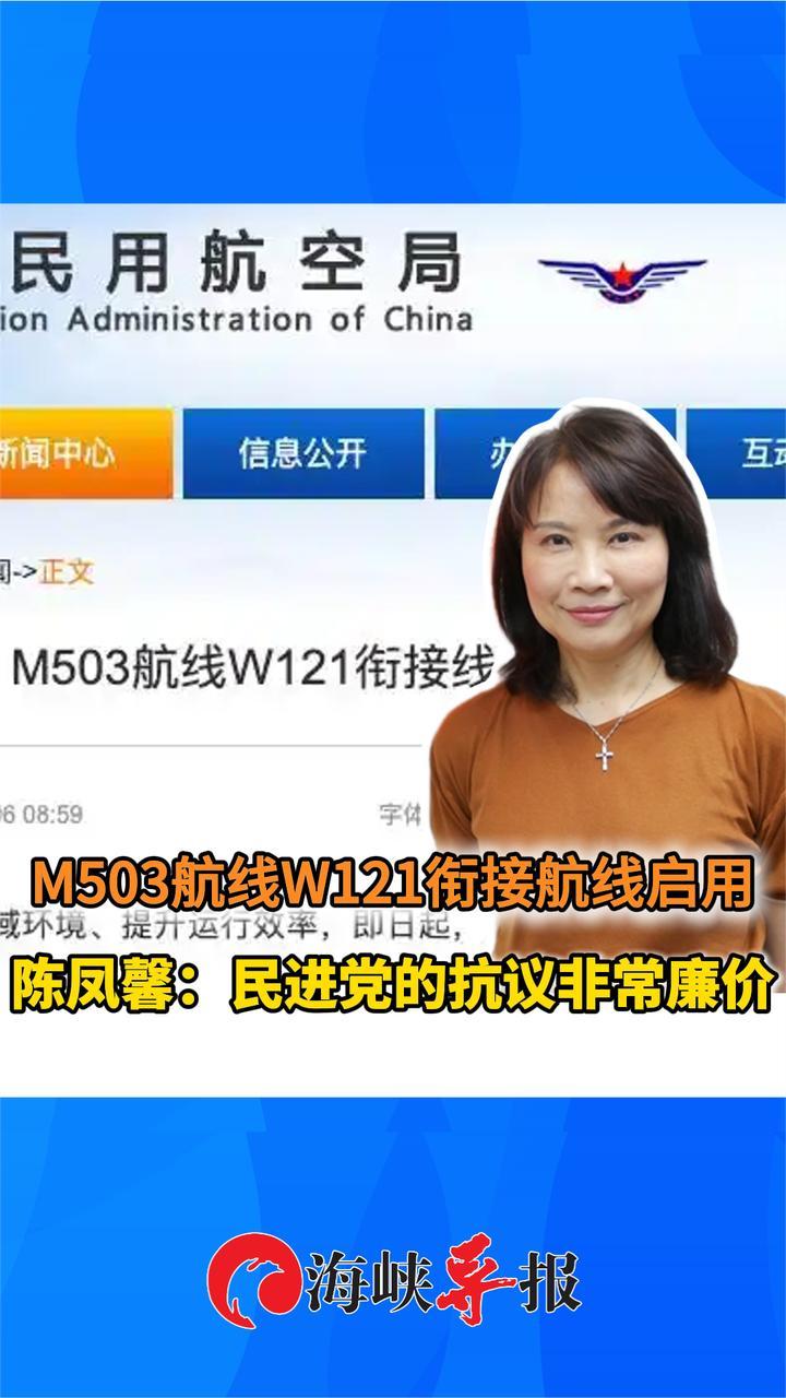M503航线W121衔接航线正式启用，台名嘴批：民进党的抗议非常廉价_凤凰网视频_凤凰网